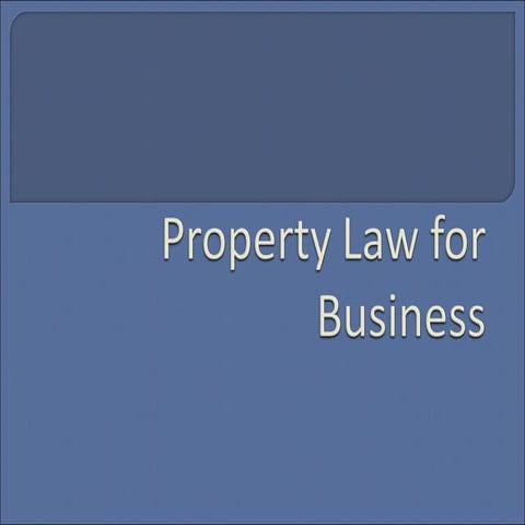 Property Law For Business | PPT