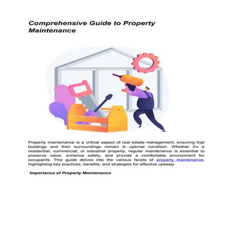 Tips for choosing best property Maintenance Service for you place | PDF