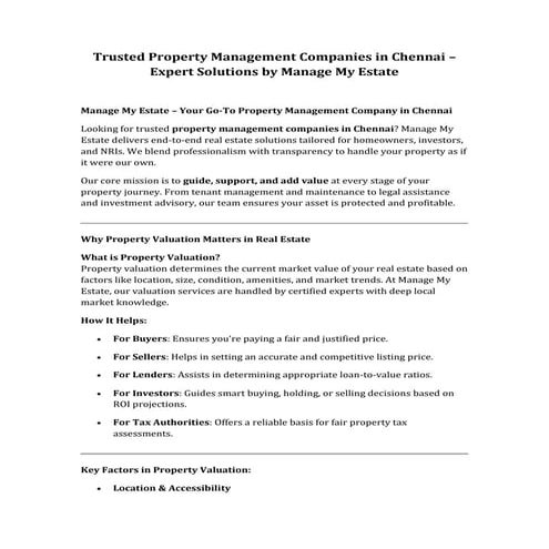 Trusted Property Management Companies in Chennai – Expert Solutions by ...
