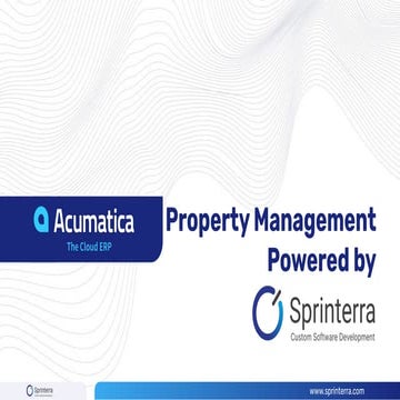 Acumatica Property Management Powered by Sprinterra | PDF