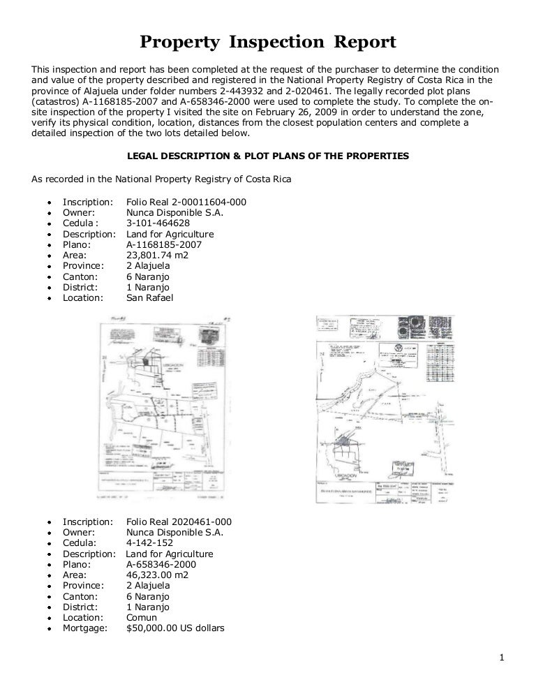 Land Inspection Report land-inspection-report