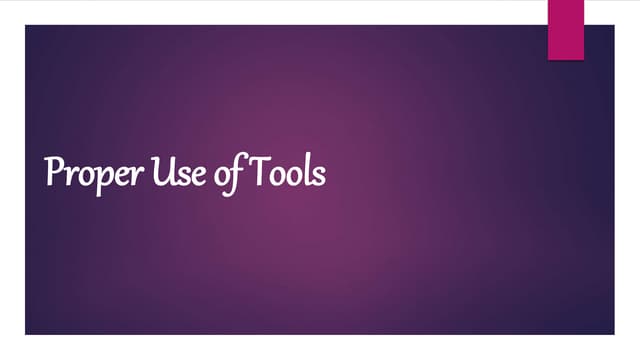 Materials, Tools, Equipment and Testing Devices | PPTX