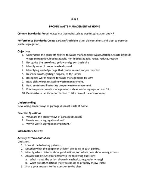 Recycling for 3rd Graders | PDF