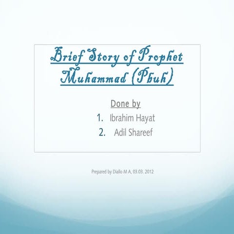 Prophet.presentation (2) | PPT | Islam | Religion & Spirituality