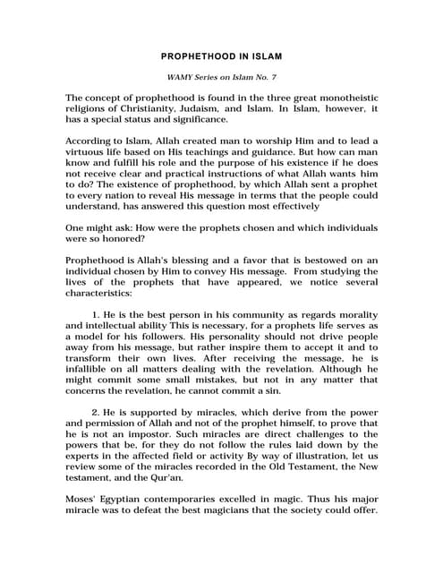 Prophethood and Revelation (UNGS 2030) | PPT