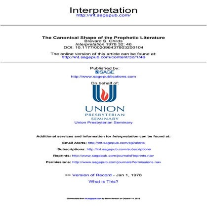 Prophetic literature | PDF