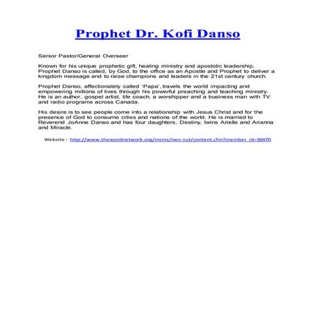 Prophet kofi danso | DOCX