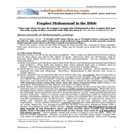 Muhammad In The Bible | PPT