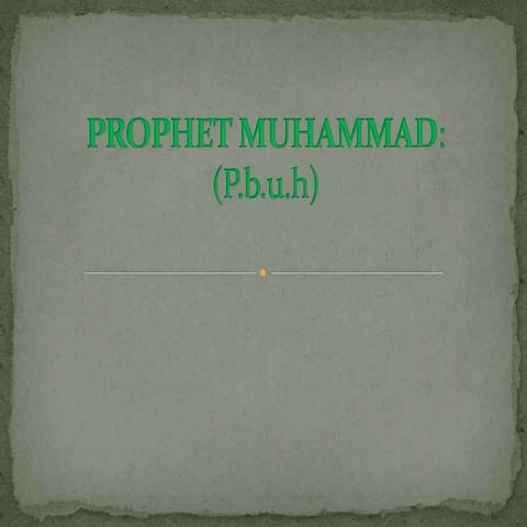 Prophet muhammad page 01 | PPTX