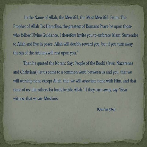 Prophet muhammad’s letter to heraclius | PPTX | Islam | Religion ...