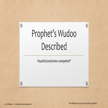 Prophet's Wudoo Described Study Supplement | PPSX | Islam | Religion ...