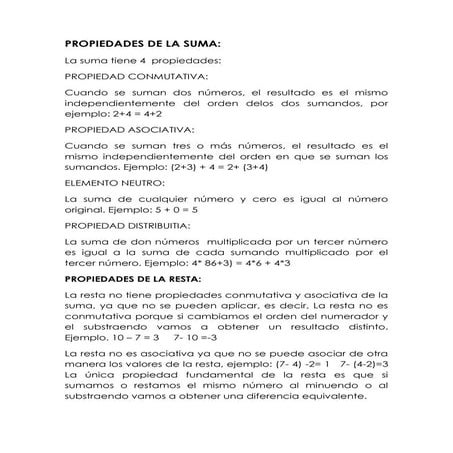 Propiedades de la suma | DOCX