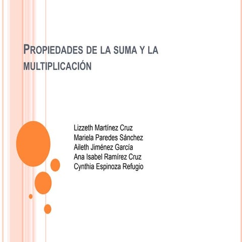 Propiedades de la suma y la multiplicación | PPTX