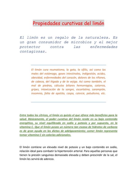 Beneficios del limón | PPTX