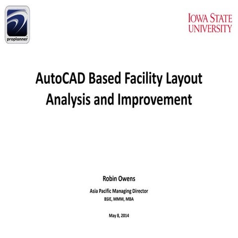 Proplanner - AutoCAD Based Facility Layout Analysis & Improvement | PDF
