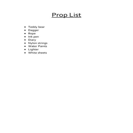 Prop list | DOCX