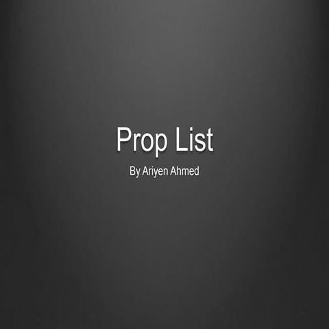 Prop list | PPT