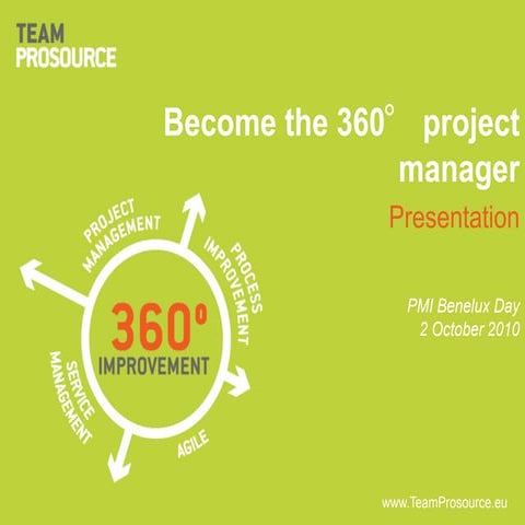 TeamProsource PMI Benelux 2010, Become the 360° project manager ...