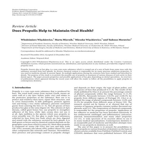 Propolis Maintains Oral Health | PDF