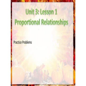 Proportional relationships | PPTX