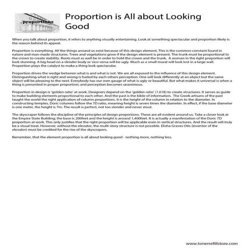 Proportion is all about looking good | PDF