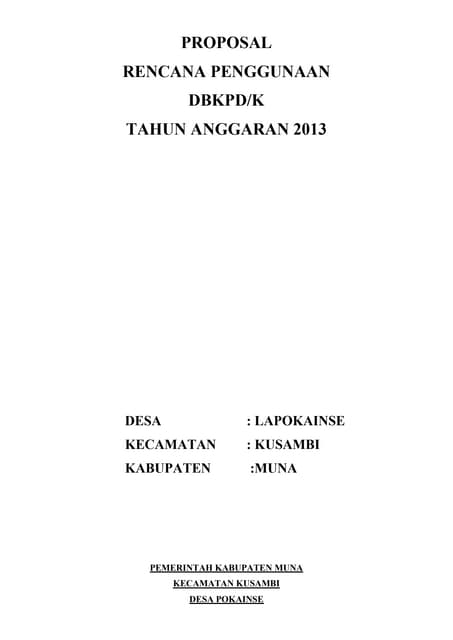 Proposal pembanguan jalan gang melati | PDF