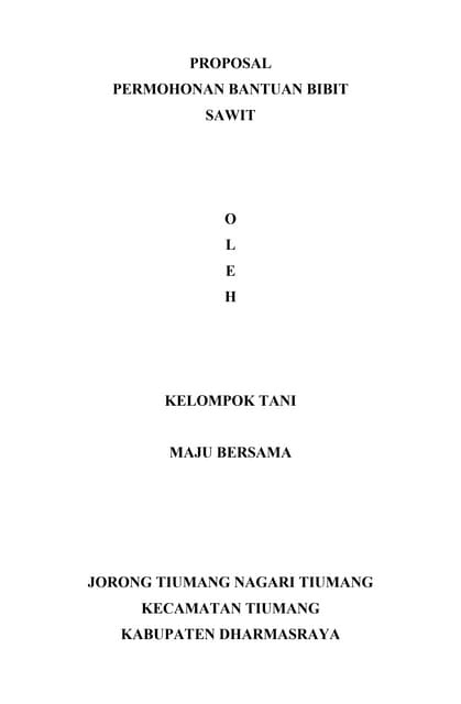 Contoh proposal tani bantuan traktor | DOCX