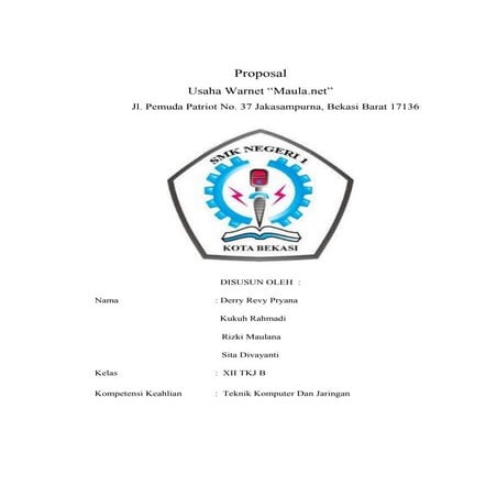 Proposal Usaha Warnet | PPTX