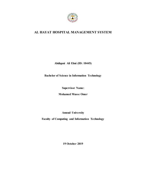Hospital Management System SRS | PDF