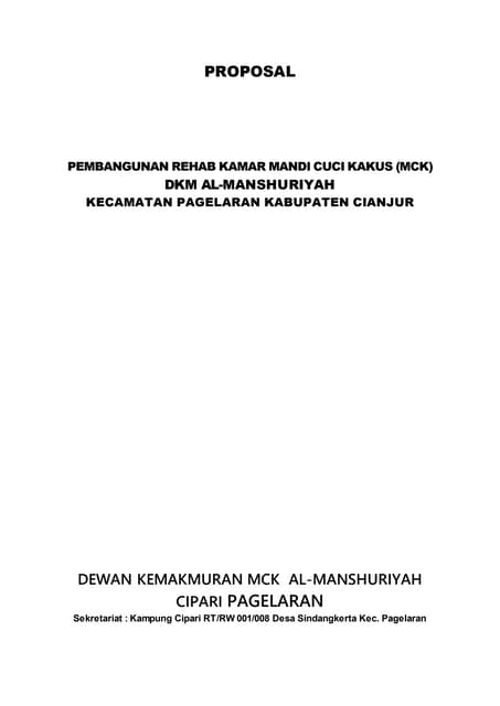 Contoh proposal pembangunan masjid | DOCX