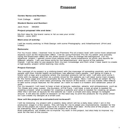 Project Proposal Document | PDF