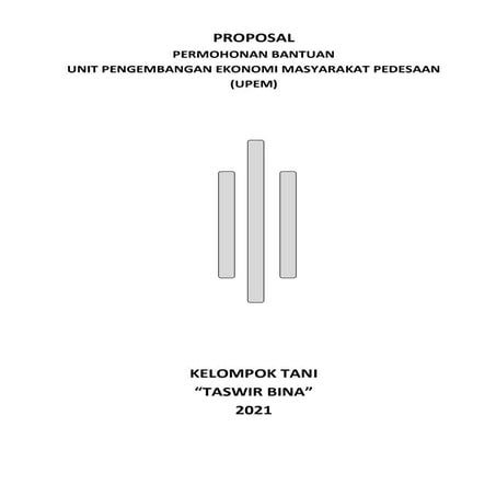 PROPOSAL PERMOHONAN BANTUAN UNIT PENGEMBANGAN EKONOMI MASYARAKAT | PDF