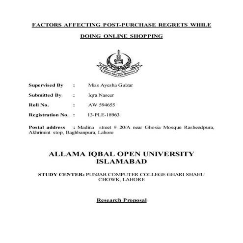 post purchase regrets while doing online shopping | PDF