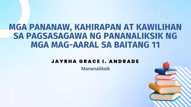 EPEKTO NG PAGGAMIT NG ARTIFICIAL INTELLIGENCE SA AKADEMIKONG PAGGANAP SA MAG-AARAL NG SENIOR ...