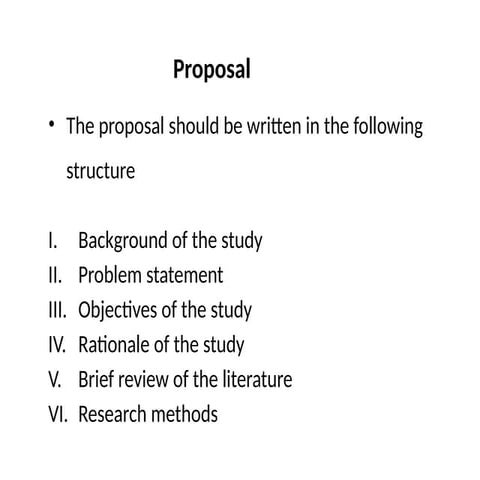 Proposal format for the students studying in university | PPTX