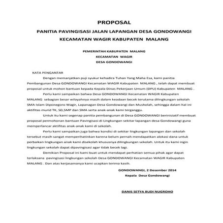 Proposal paving desa | PDF