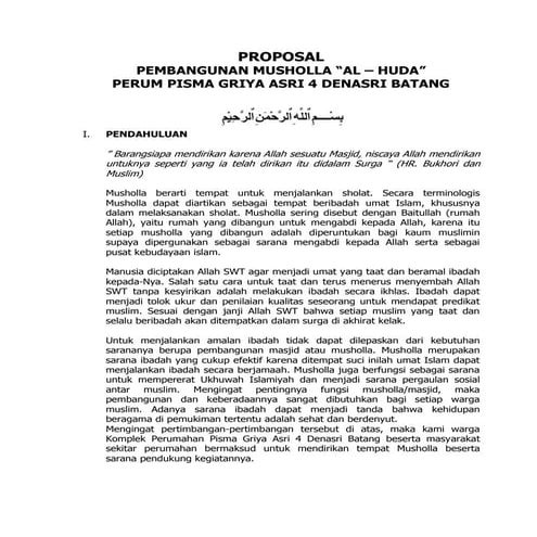 Proposal pembangunan-musholla | PDF