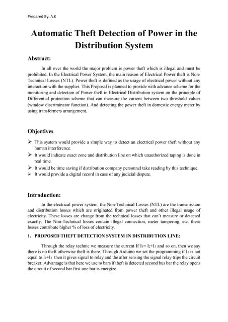 Automatic power failure indicator to eb sub station | PDF