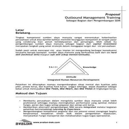 Proposal produk-avalon-outbound-outing | PDF
