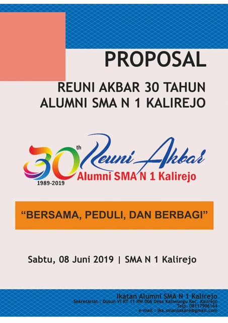 Proposal Reuni Akbar SMK Taman Karya Madya, Kebumen | PDF