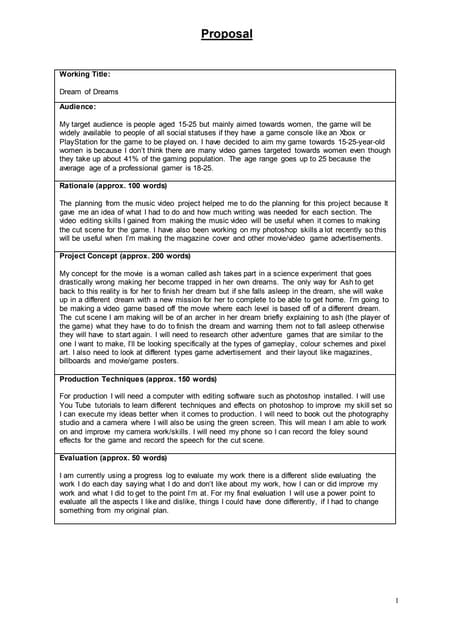 Video Game Proposal | PDF
