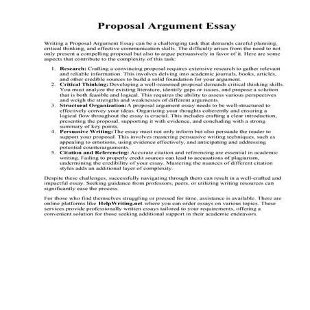 Proposal Argument Essay. Daytona college | PDF