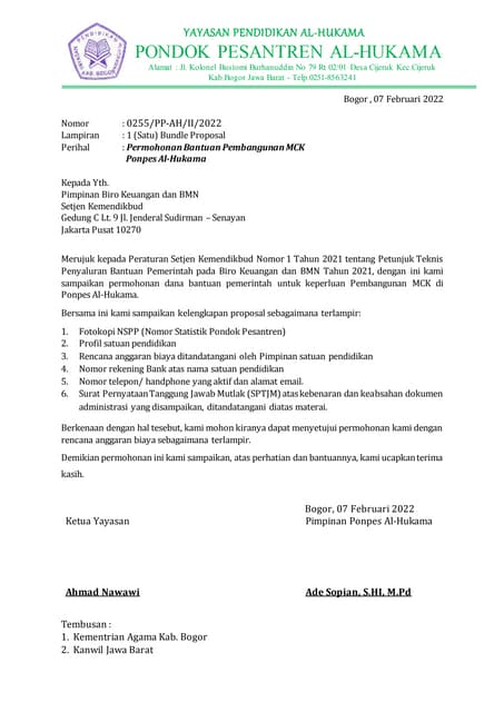 Contoh program kerja yayasan | DOCX