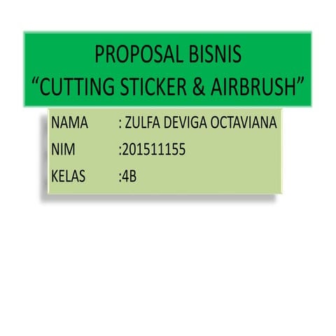 Proposal bisnis sticker , by: viga octavia | PPTX