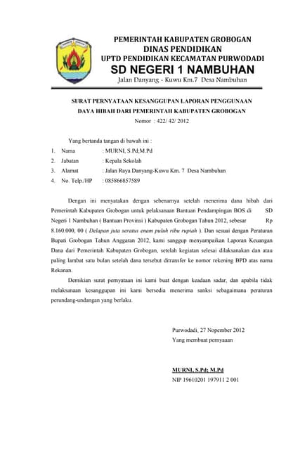 Proposal Pengusulan BOSDA Madin Darussalam 2015 | DOC