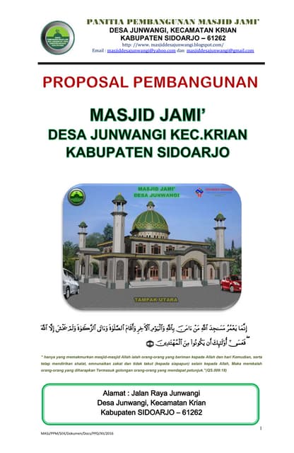 Contoh proposal pembangunan masjid | PDF