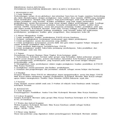 Proposal dana rintisan pendirian paud | PDF