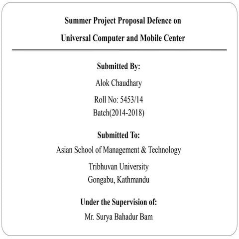 Proposal defense | PPTX | Computer Software and Applications | Computing