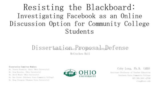 Example Dissertation Proposal Defense Power Point Slide | PPT