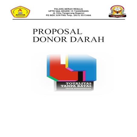 PMR SMA Negeri 15 Tangerang - Proposal Donor Darah | DOCX